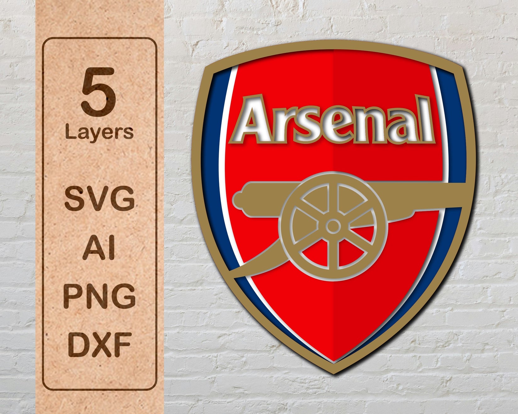 Arsenal FC Layered Laser Cut files – DreamDarwins Laser Cut Files