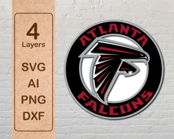Atlanta Falcons Multi Layered Laser Cut files svg dxf ai png ...