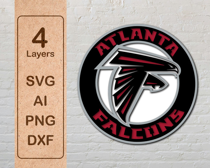 Atlanta Falcons Multi Layered Laser Cut files svg dxf ai png ...