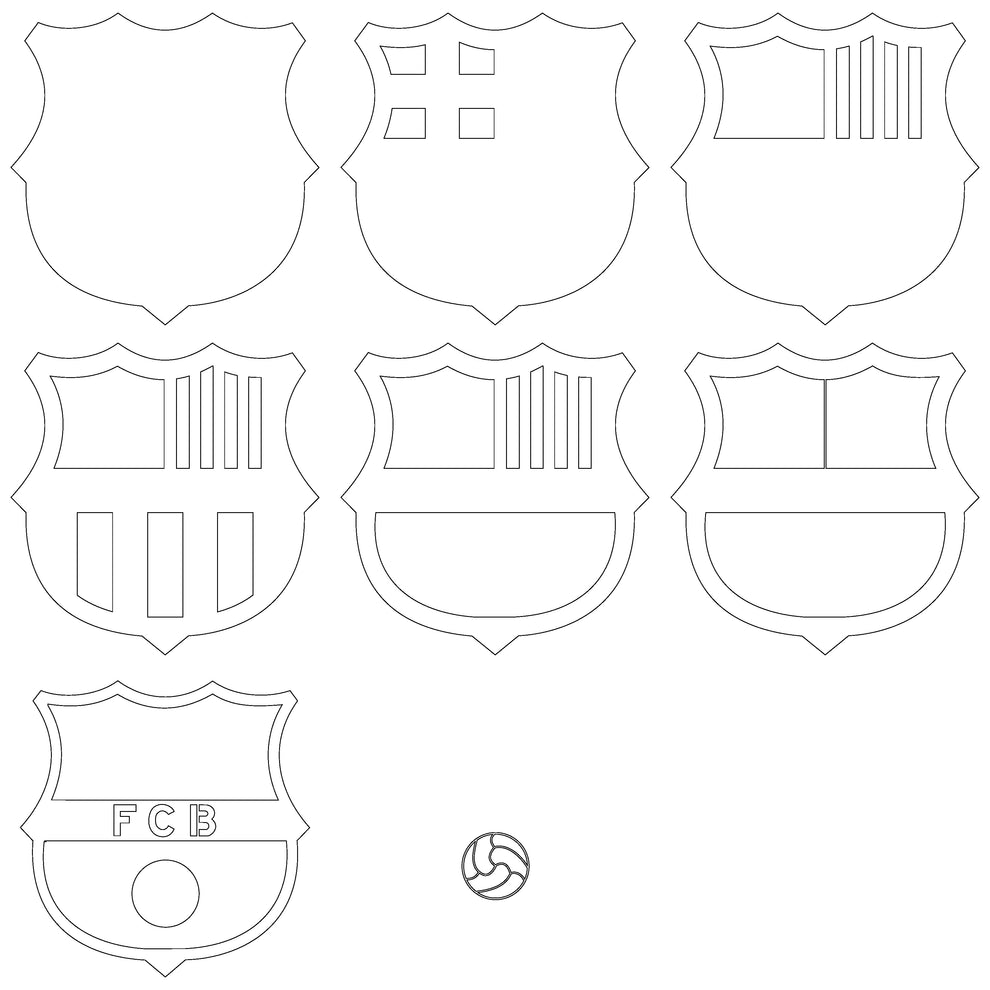 Barcelona FC football club logo Layered Laser Cut files – DreamDarwins ...