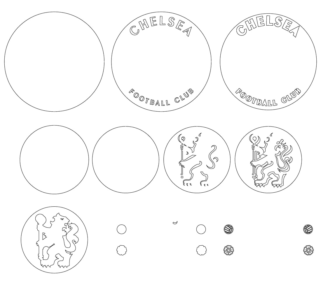 Chelsea FC Layered Laser Cut files svg dxf ai png – DreamDarwins Laser ...