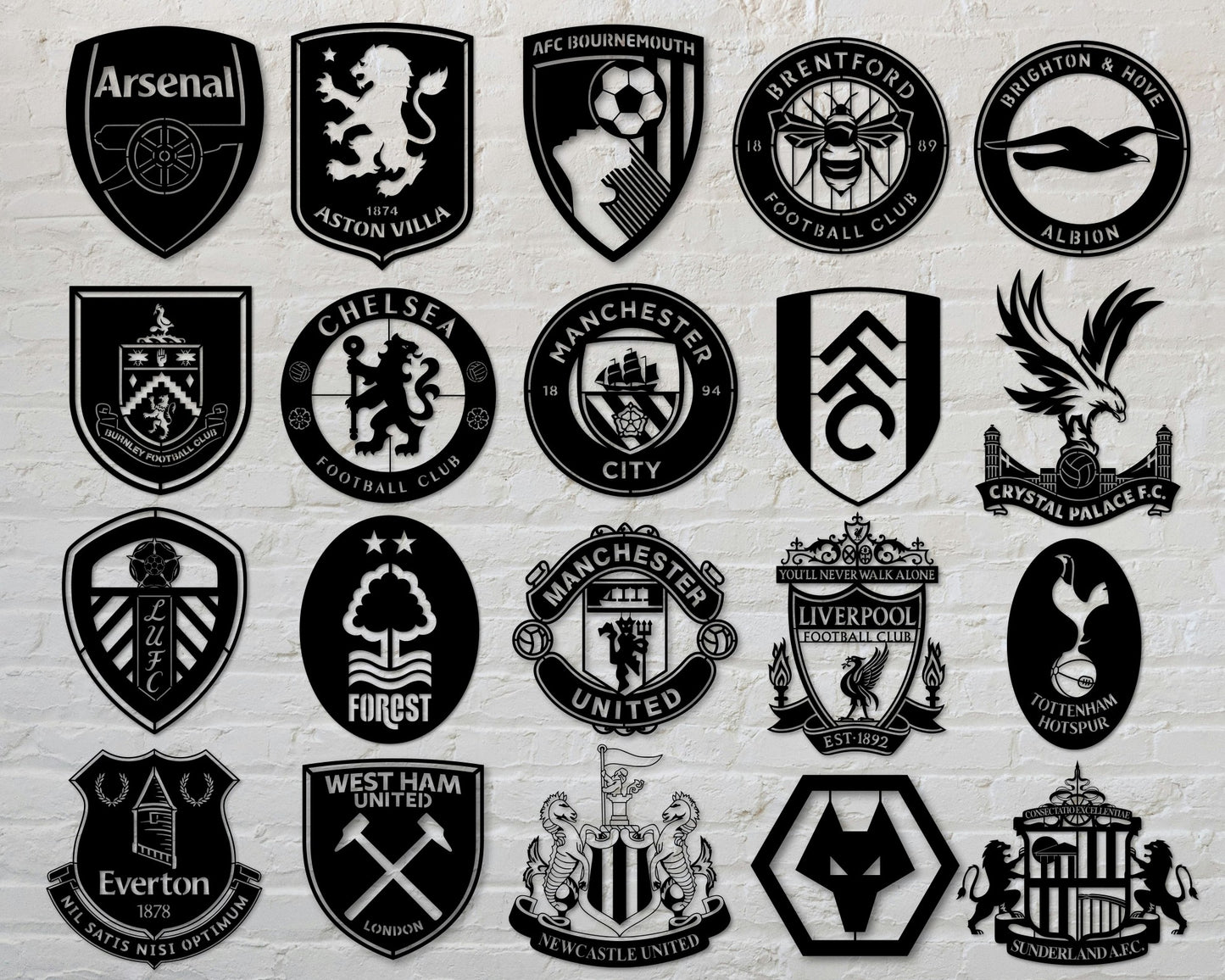 Bundle English Premier League EPL Football Club Badge Shield Single La ...