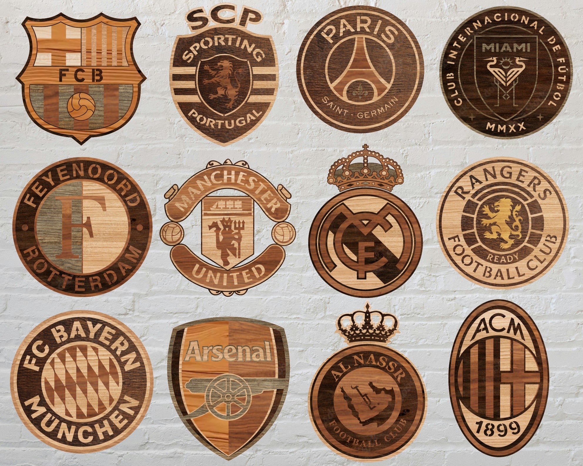 Bundle Football Clubs Multi Layered Laser Cut files svg dxf ai png ...