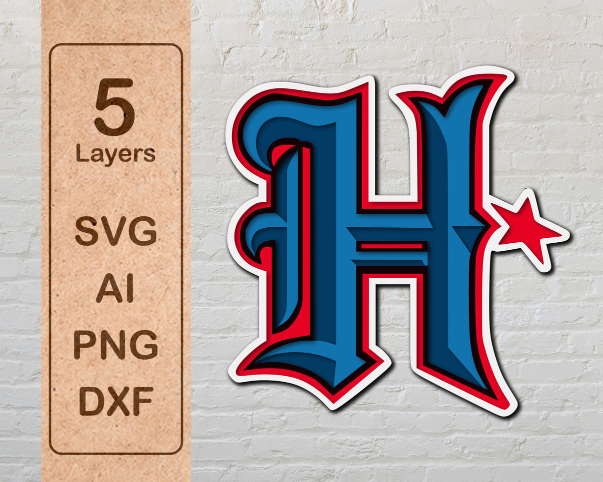 Houston Texans Logo Layered Laser Cut files svg dxf ai png ...