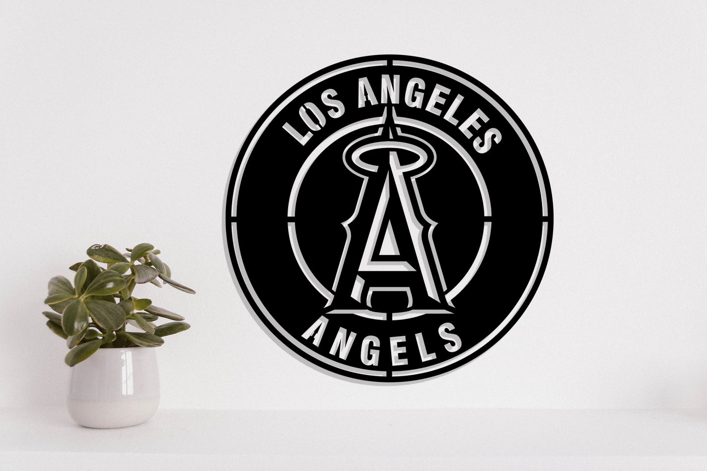 Los Angeles Angels Badge Shield Metal Laser Cut files svg dxf ai png j ...