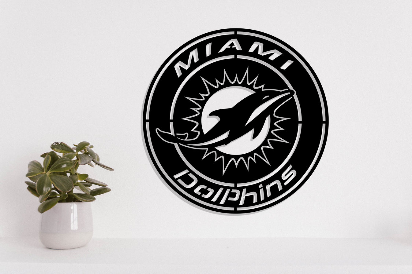 Miami Dolphins Badge Shield Laser Cut files svg dxf ai eps png jpg pdf ...