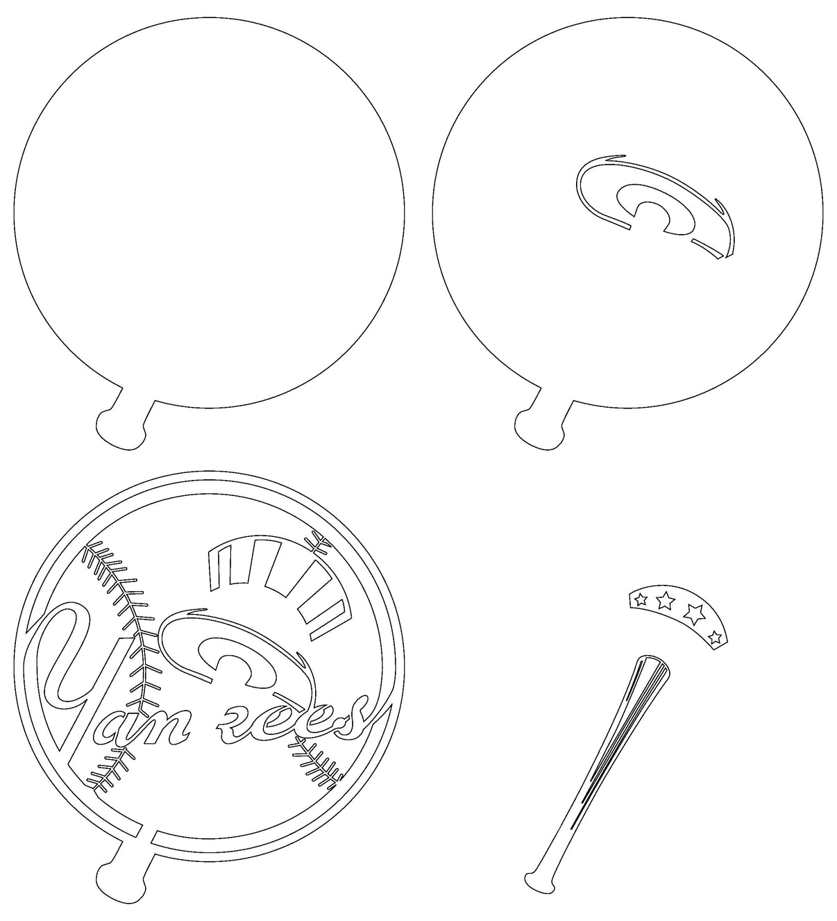 New York Yankees Layered Laser Cut files svg dxf ai png – DreamDarwins ...