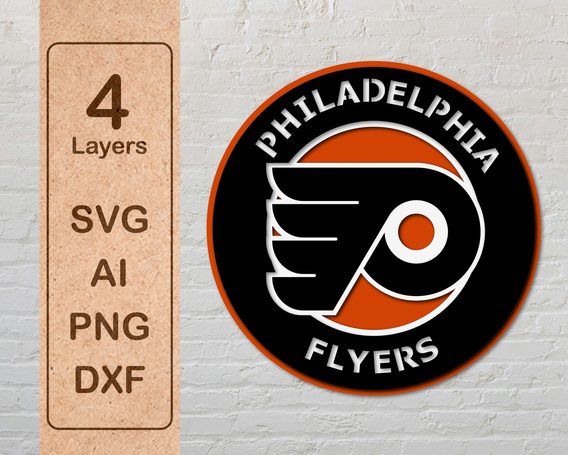 Philadelphia Flyers NHL Teams Designed Logo Multi Layer Laser Cut file ...