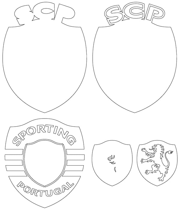 Sporting Lisbon FC football club logo Layered Laser Cut files ...