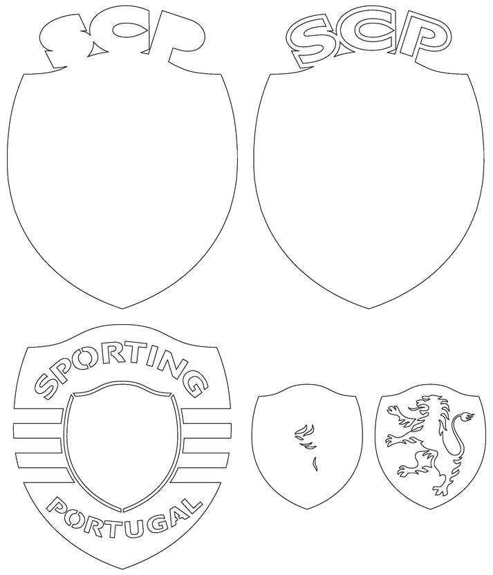 Sporting Lisbon FC football club logo Layered Laser Cut files ...