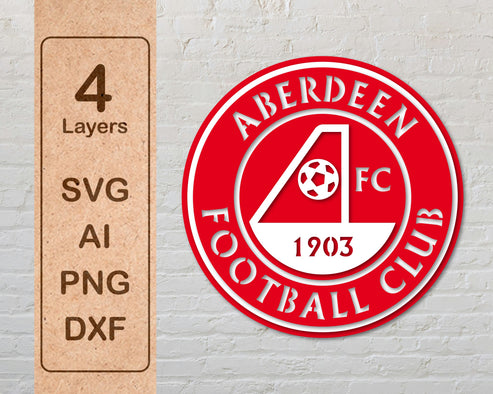 Aberdeen FC football club logo Layered Laser Cut files svg dxf ai png ...
