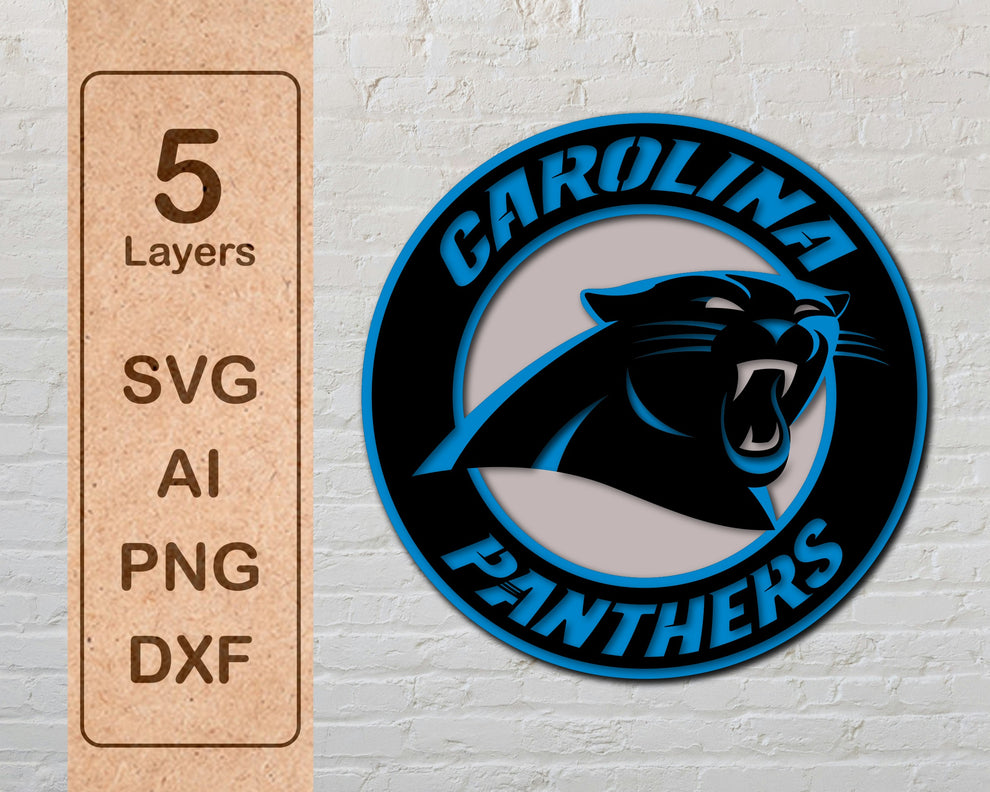 Carolina Panthers Multi Layered Laser Cut files svg dxf ai png ...