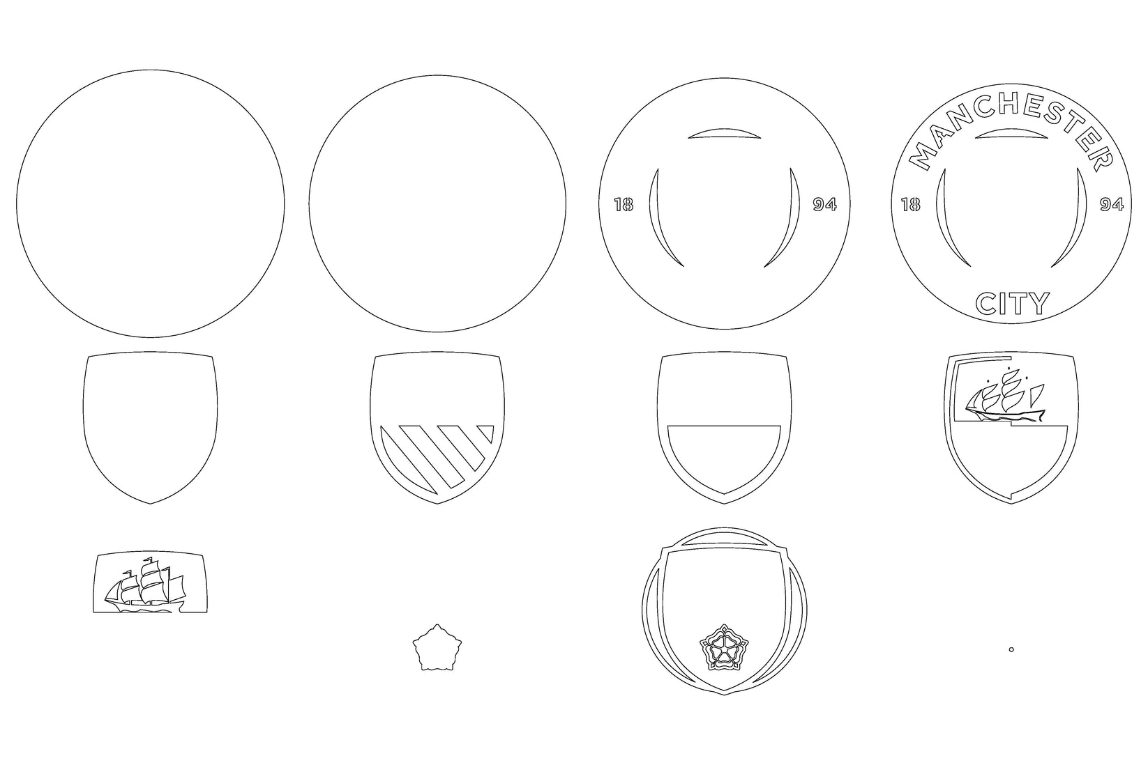 Manchester City FC Layered Laser Cut files svg dxf ai png ...