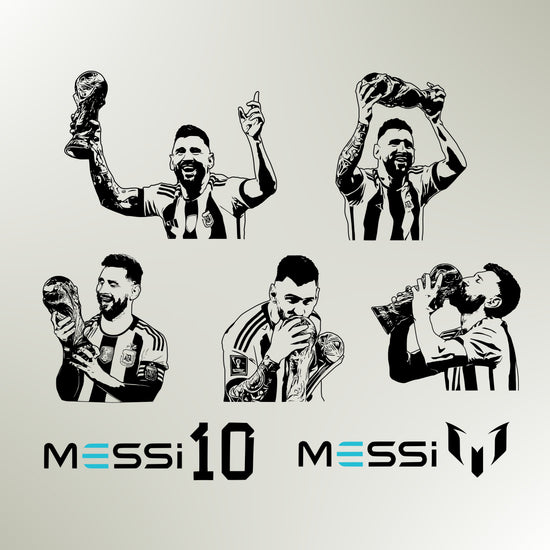 Lionel Messi Argentina World Cup 2022 Bundle Silhouette Vector Clipart ...