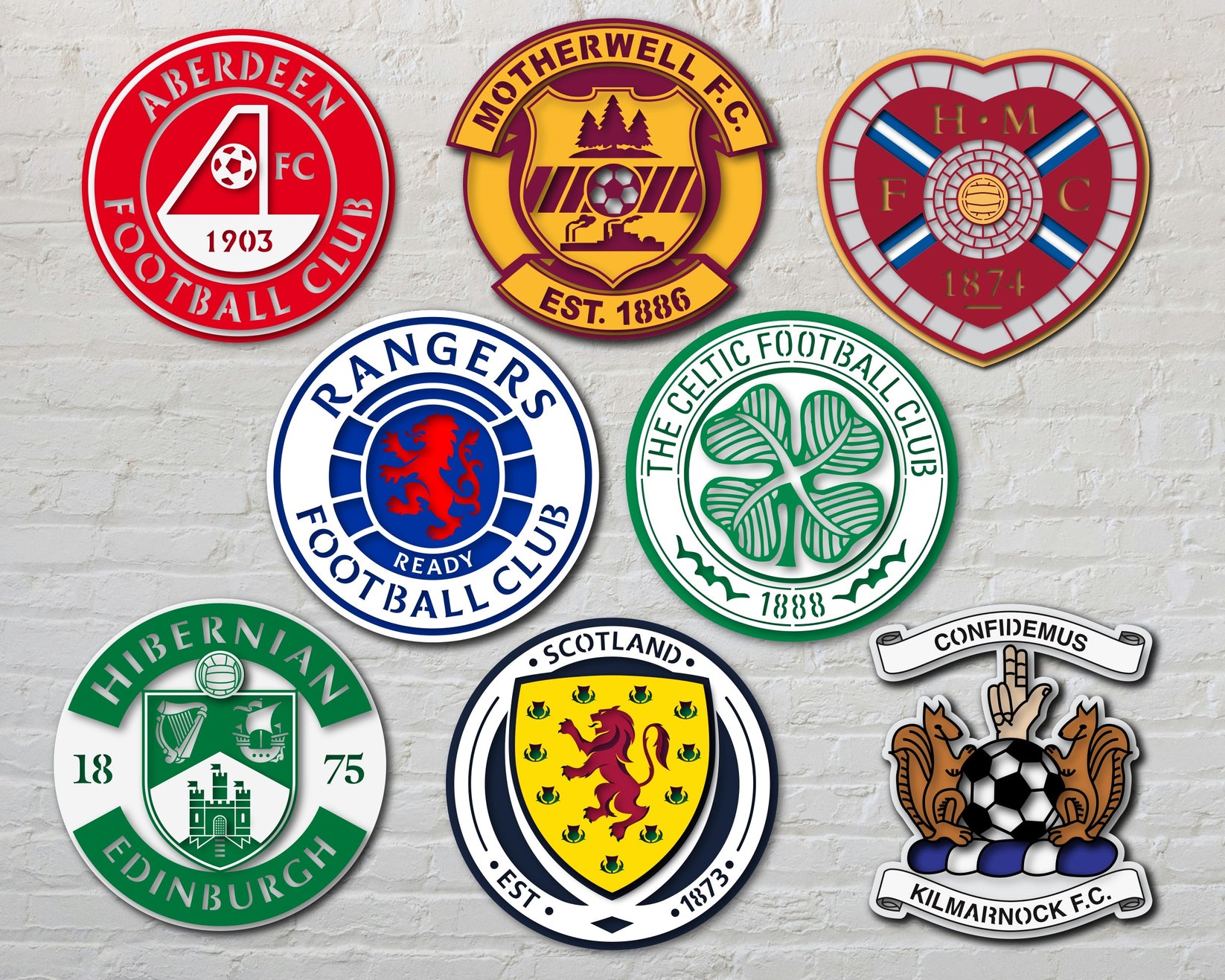Scotland Scottish Premiership football club logo bundle Layered Laser ...