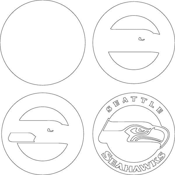 Seattle Seahawks Multi Layered Laser Cut files svg dxf ai png ...