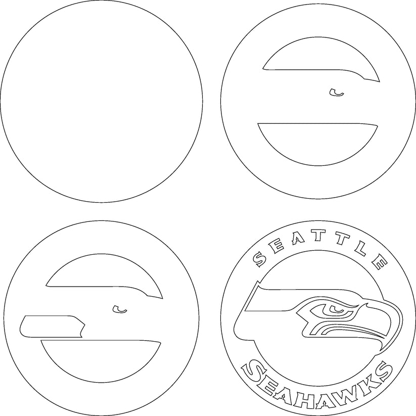 Seattle Seahawks Multi Layered Laser Cut files svg dxf ai png ...