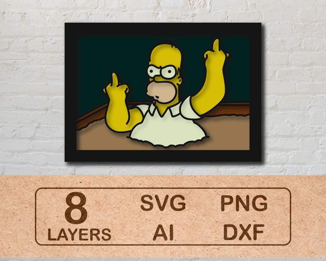 Homer Simpson Layered Laser Cut files – DreamDarwins Laser Cut Files