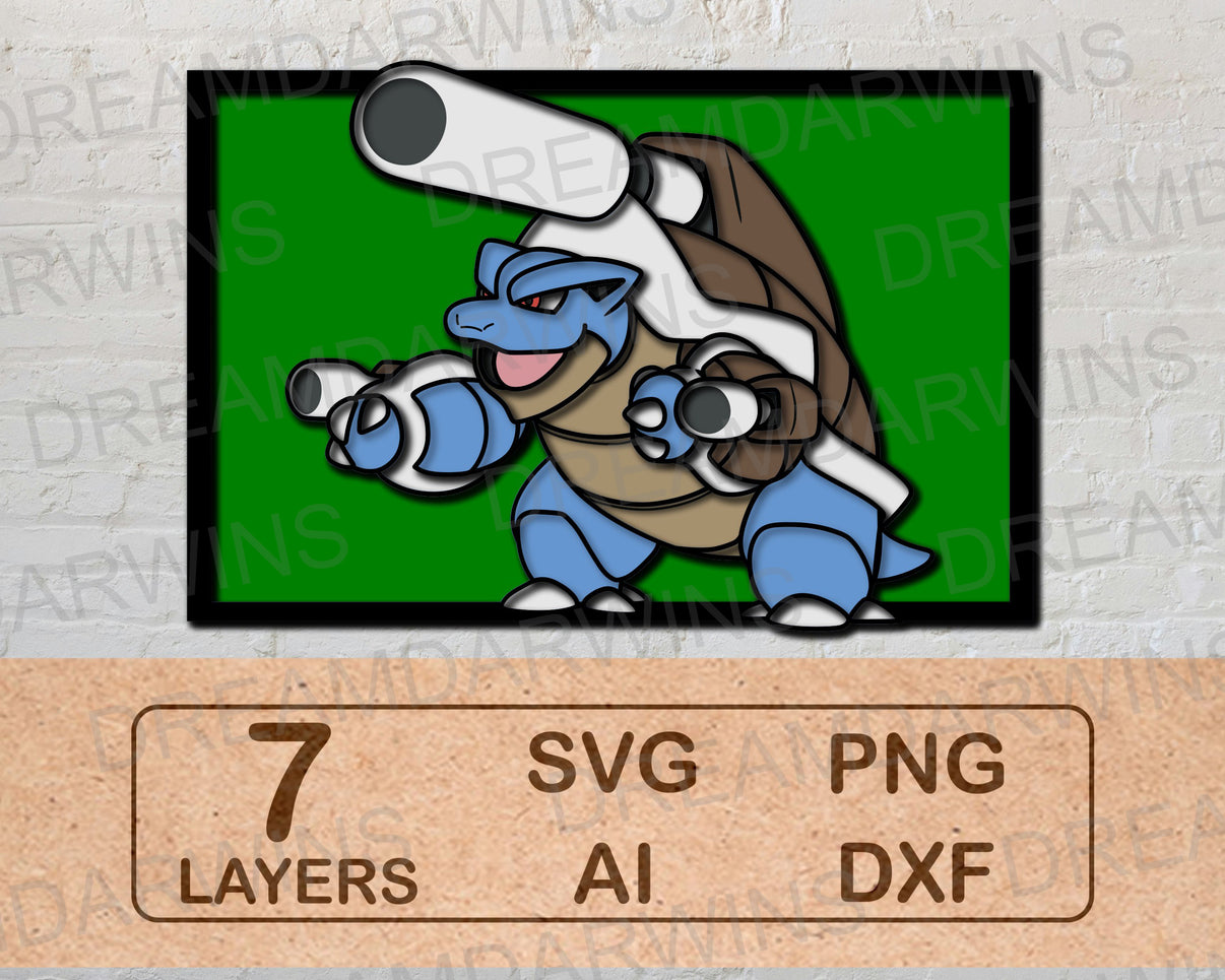 Blastoise from Pokemon Anime Layered Laser Cut files – DreamDarwins ...