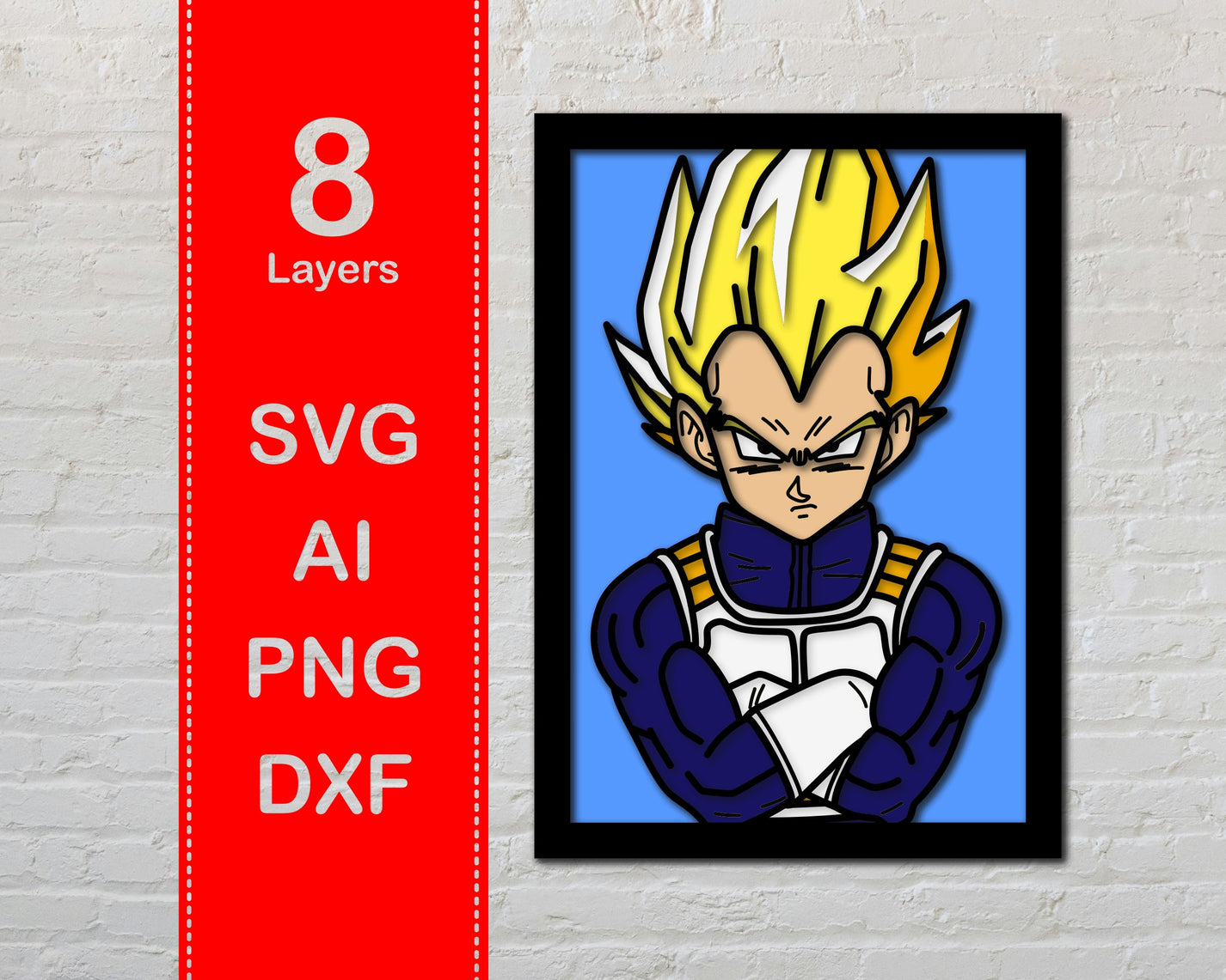 Vegeta Super Saiyan Dragon Ball Multilayer Laser Cut files ...