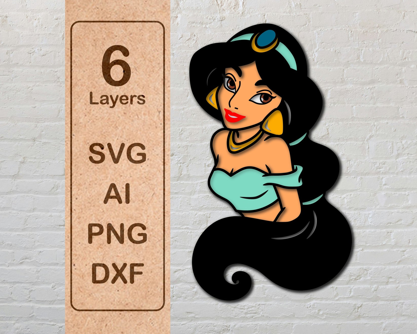 Princess Jasmine Multilayer Laser Cut files – DreamDarwins Laser Cut Files