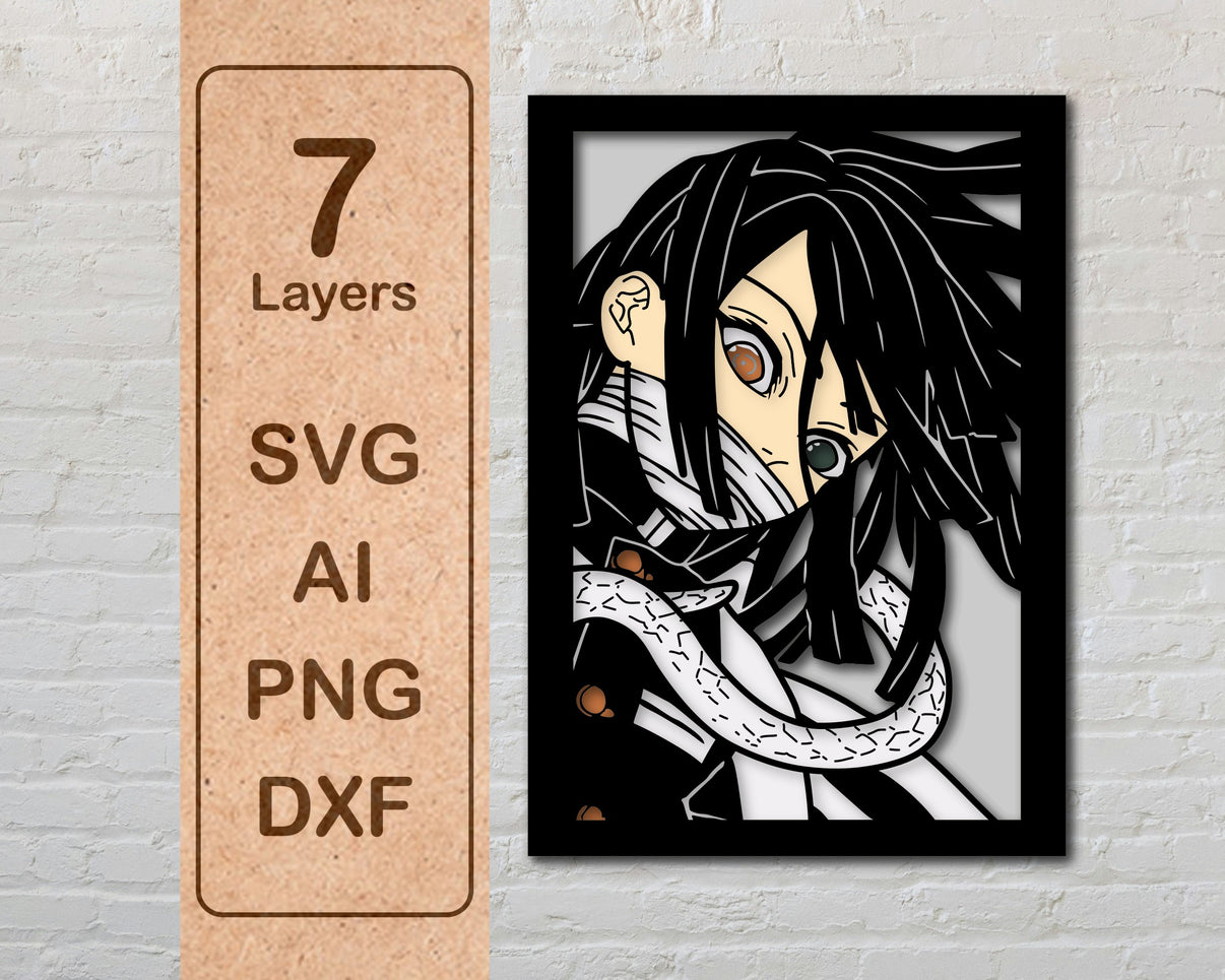 Obanai Iguro Demon Slayer Multilayer Laser Cut files – DreamDarwins ...
