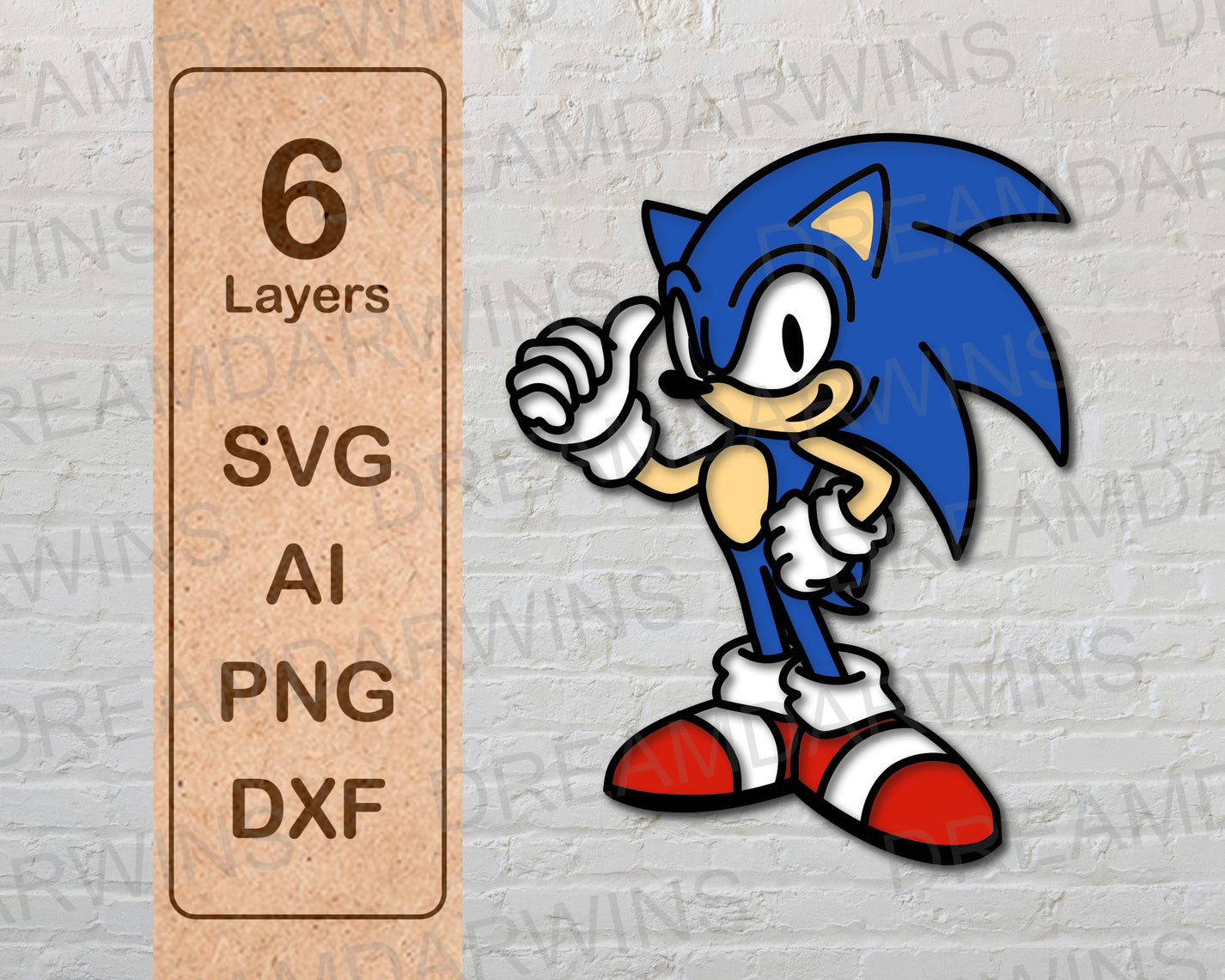 Sonic The Hedgehog Video Game Layered Laser Cut files – DreamDarwins ...