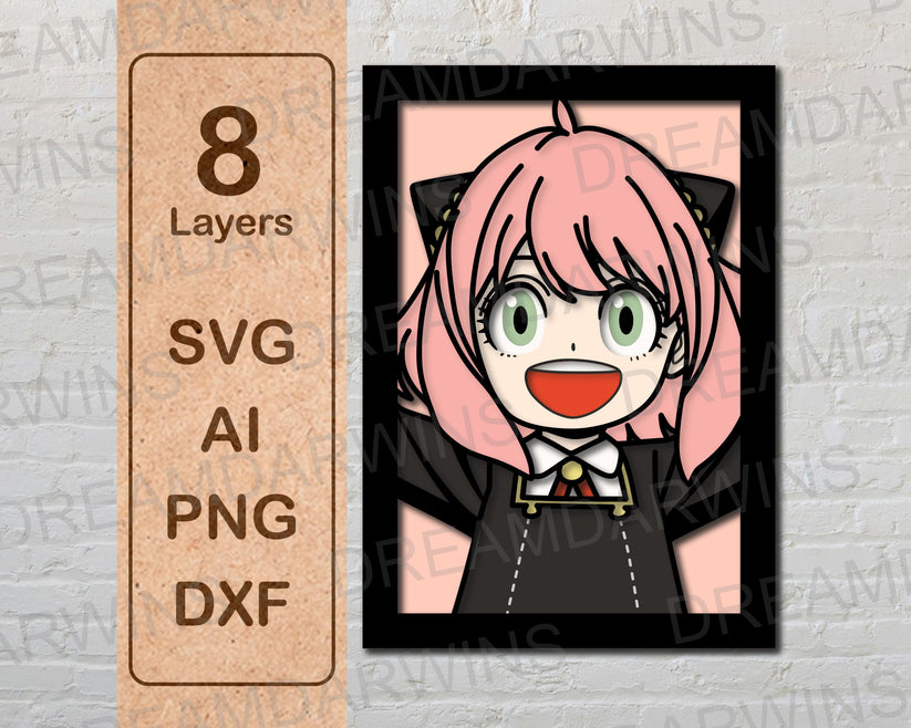 Anya Spy X Family Anime Layered Laser Cut files – DreamDarwins Laser ...