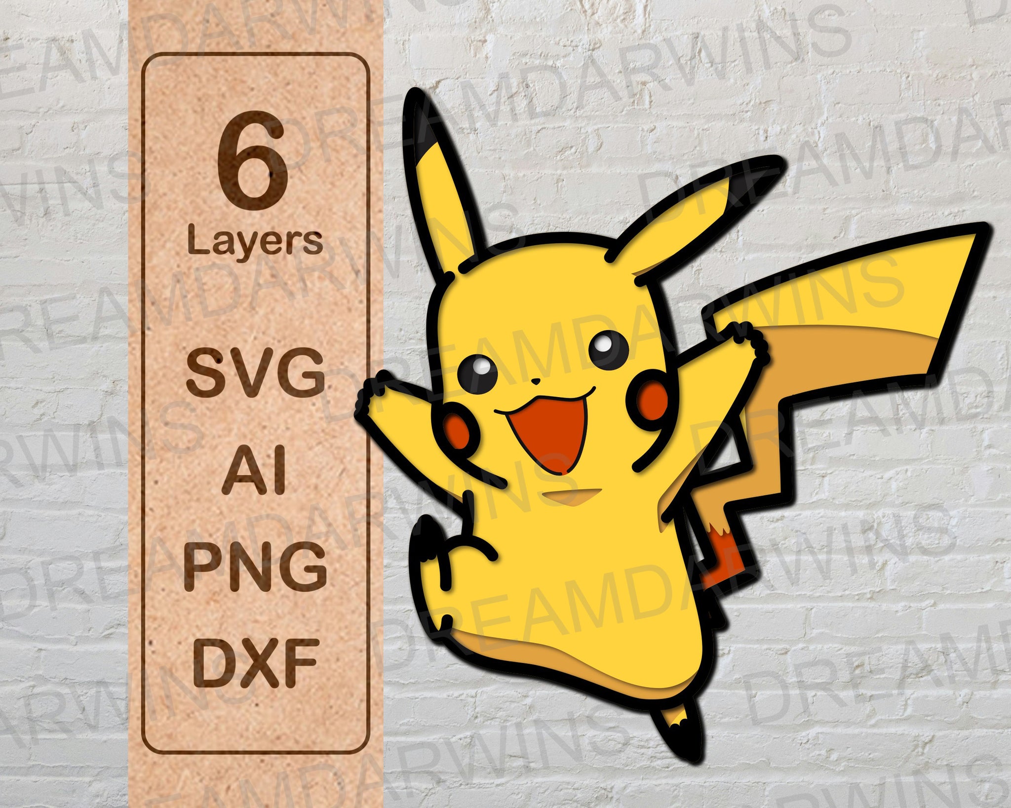Pikachu V1 from Pokemon Anime Layered Laser Cut files – DreamDarwins ...