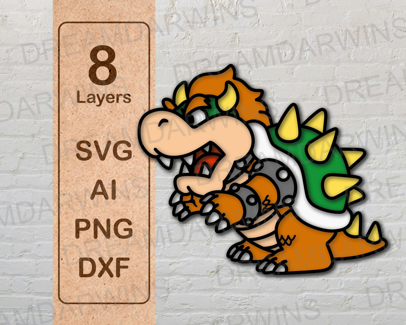 Bowser Super Mario Video Game Layered Laser Cut files – DreamDarwins ...