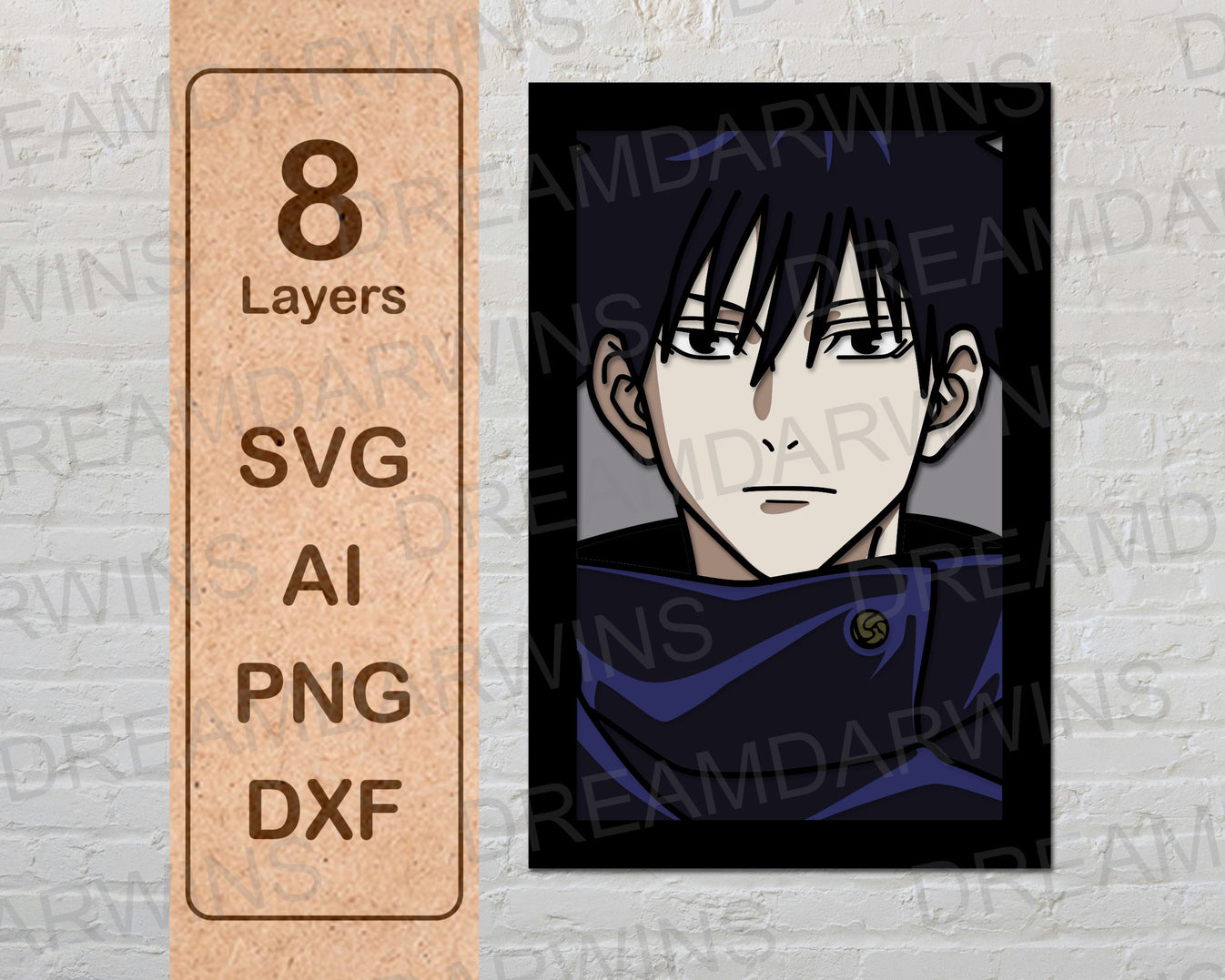 Megumi Fushiguro Jujutsu Kaisen Multilayer Laser Cut files ...