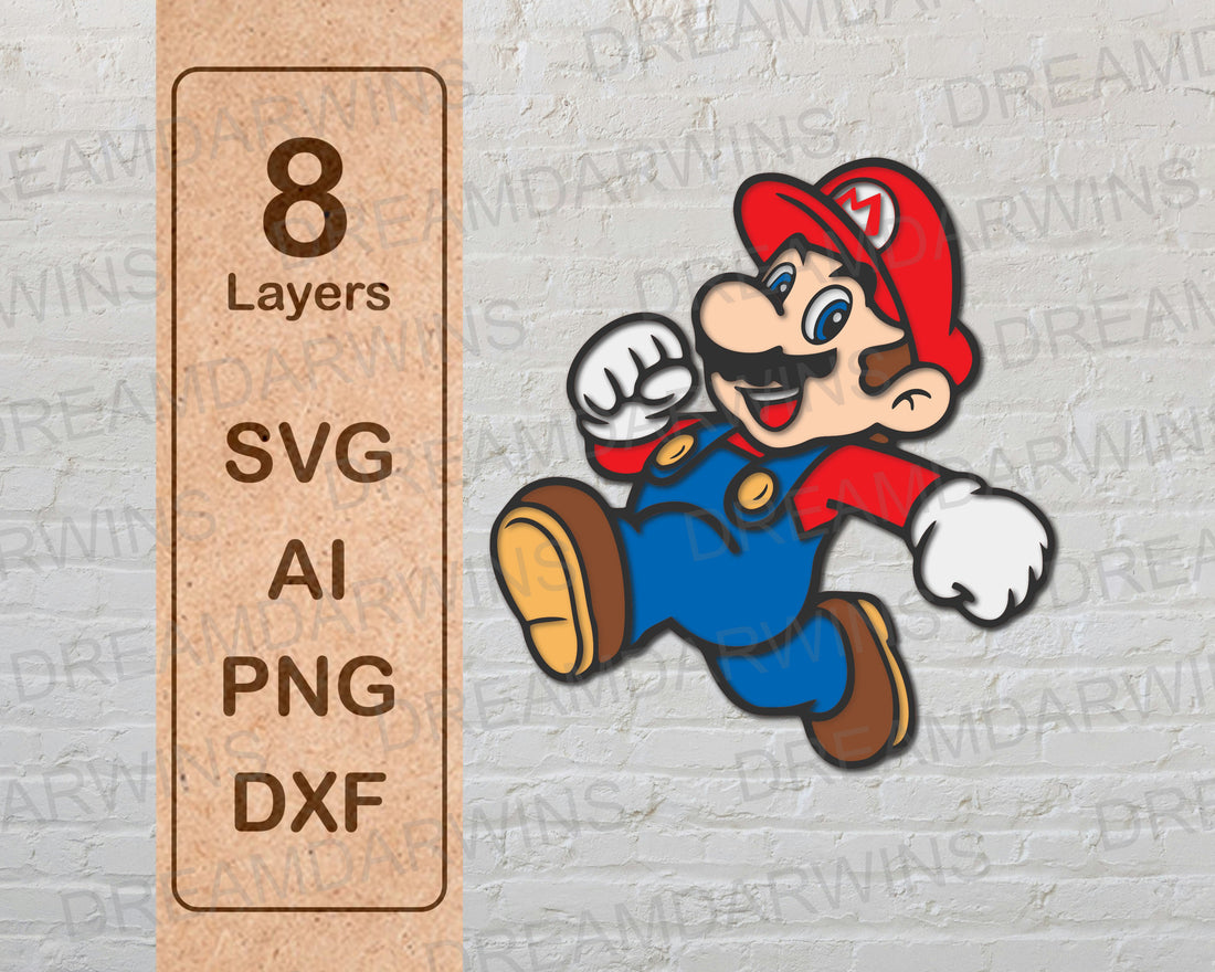 Mario Super Mario Video Game Layered Laser Cut files – DreamDarwins ...